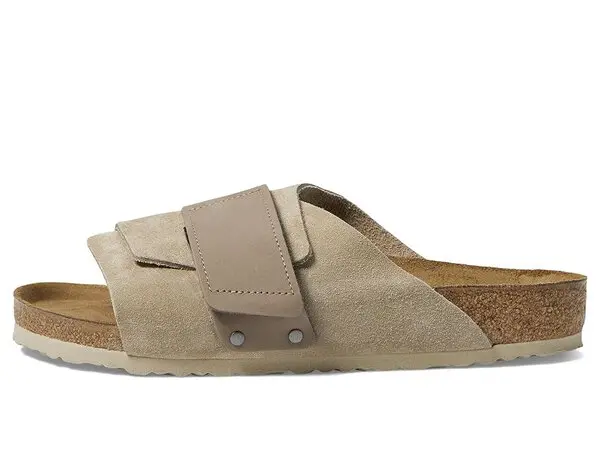 BIRKENSTOCK Kyoto Suede Slide Sandals - Green