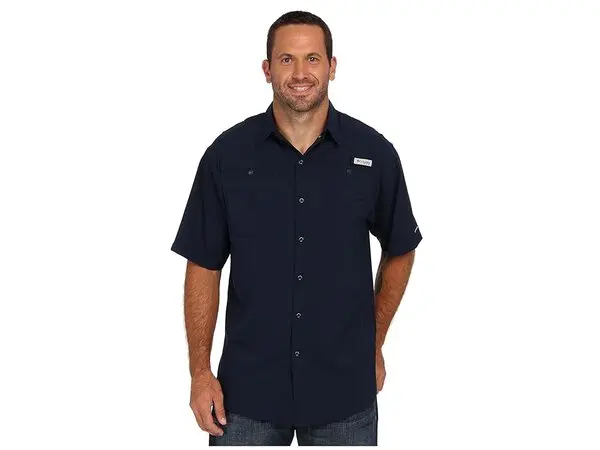 Columbia Big Tall Tamiamitm Ii S/s Short Sleeve Button Up City Grey - Navy