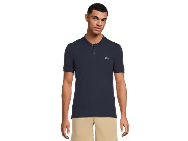 Lacoste Short Sleeve Slim Fit Pique Polo Short Sleeve Pullover Light - Navy