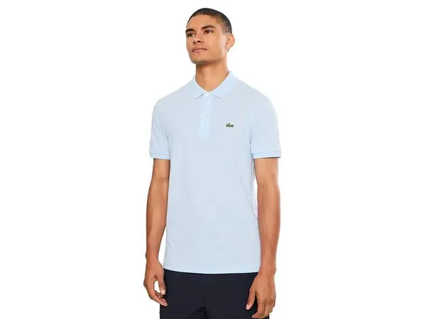 Lacoste Short Sleeve Slim Fit Pique Polo Short Sleeve Pullover - Light Blue