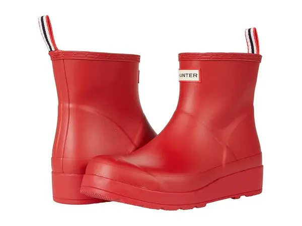 Hunter Original Play Short Rain Boots With Logo Accent - Red