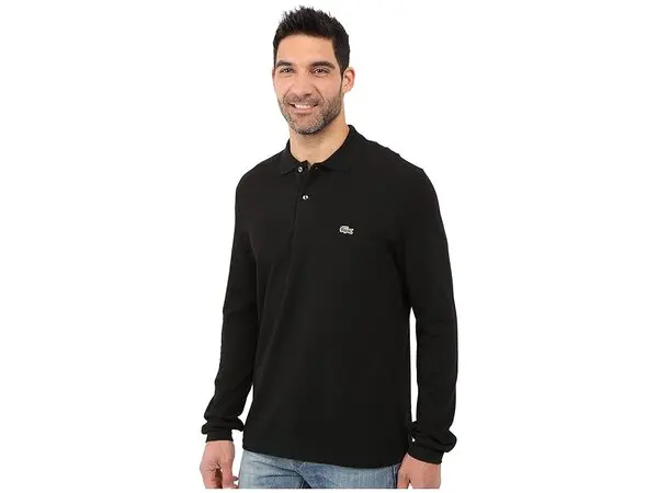 Lacoste Long Sleeve Classic Pique Polo Shirt Long Sleeve Pullover - Black