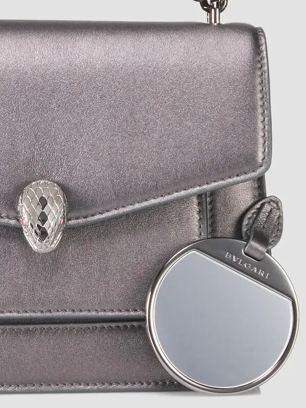 BVLGARI Maxi Serpenti Metallic Leather Chain Top Handle Bag