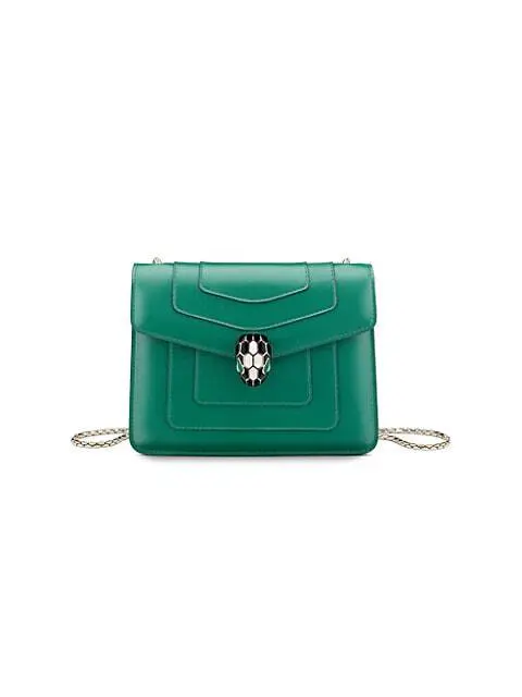 BVLGARI Small Serpenti Leather Crossbody Bag - Emerald Green