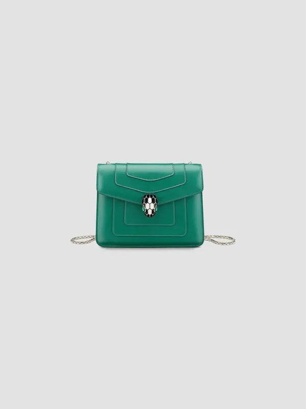 BVLGARI Small Serpenti Leather Crossbody Bag - Emerald Green