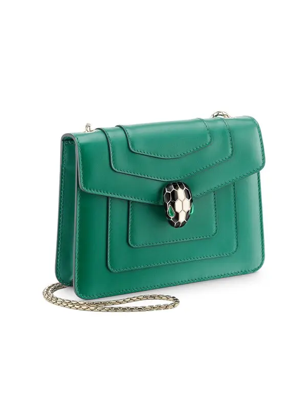 BVLGARI Small Serpenti Leather Crossbody Bag - Emerald Green