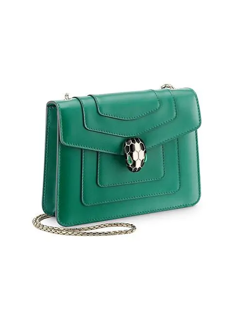 BVLGARI Small Serpenti Leather Crossbody Bag - Emerald Green