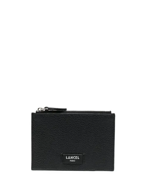 LANCEL Logo Leather Card Holder - Black