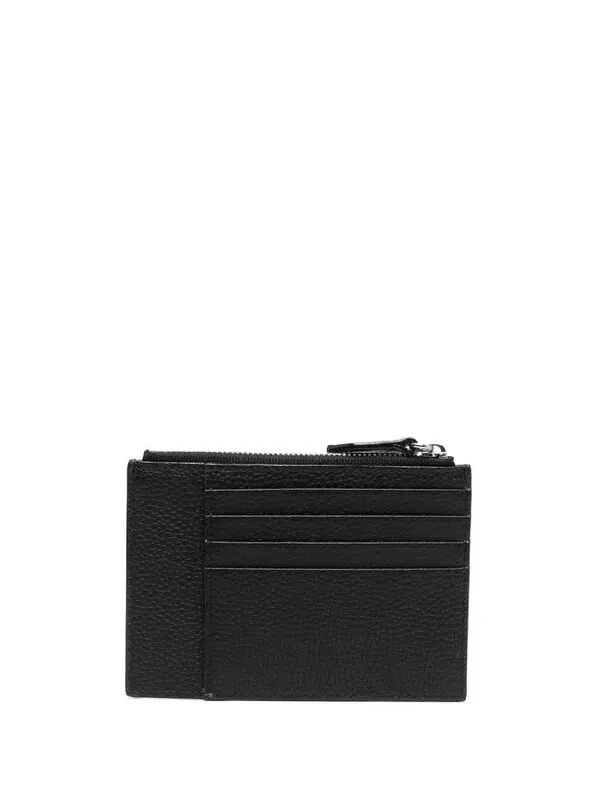 LANCEL Logo Leather Card Holder - Black