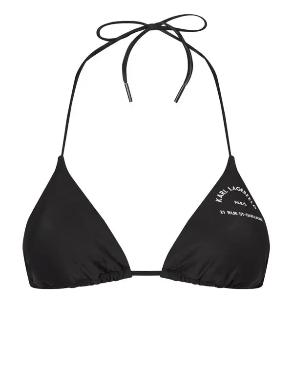 Karl Lagerfeld Rue St-guillaume Triangle Bikini Top - Black