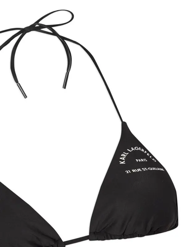 Karl Lagerfeld Rue St-guillaume Triangle Bikini Top - Black