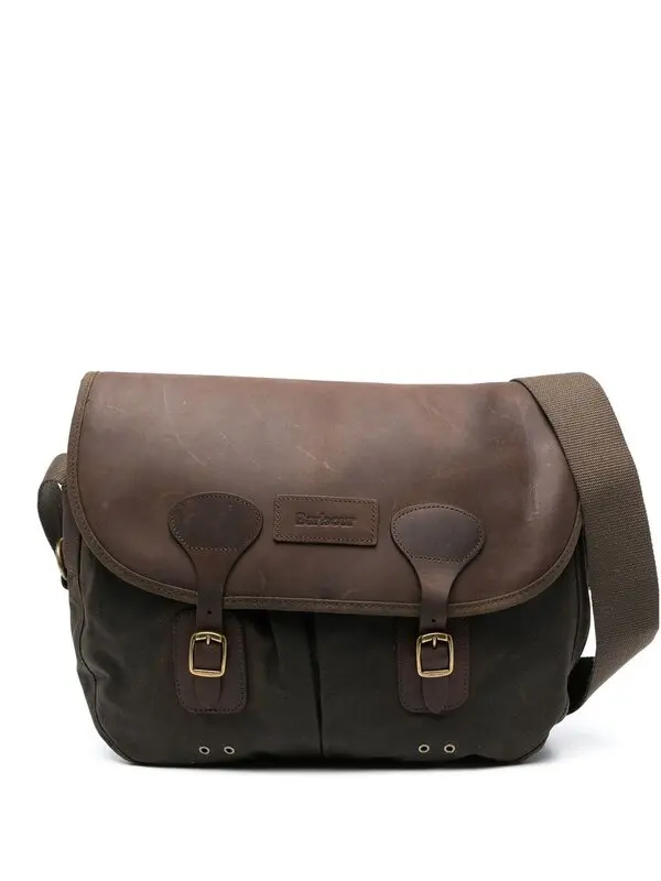 Barbour Leather Messenger Bag - Green