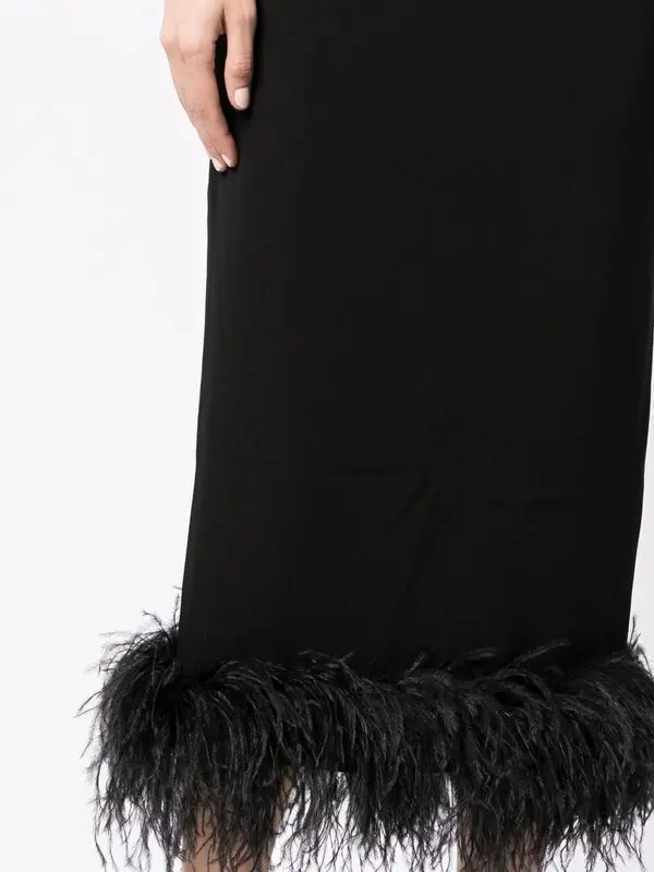 16Arlington Strapless Feather-trim Dress - Black