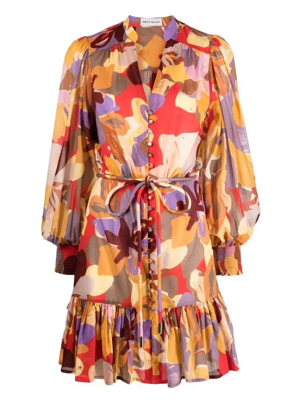 Rebecca Vallance Santiago Abstract Print Mini Dress - Multicolour