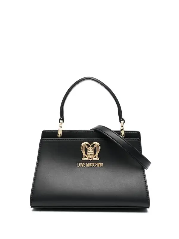 Moschino Logo Plaque Crossbody Bag - Black