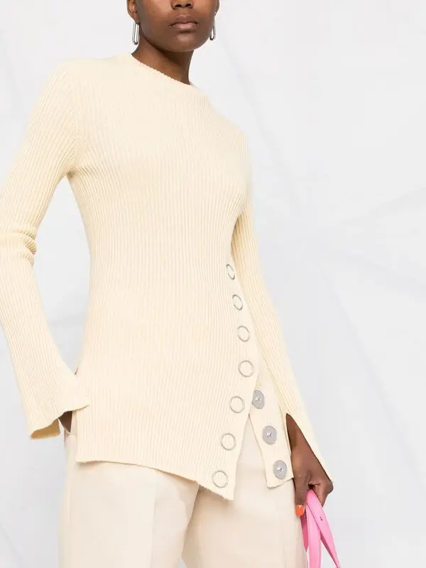 JIL SANDER Snap-button Ribbed Top