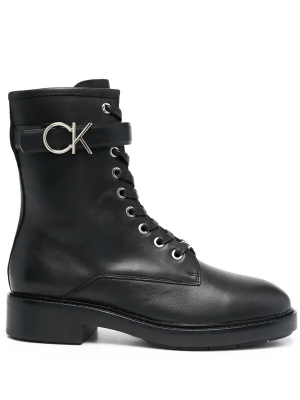 Calvin Klein Buckle Combat Boots