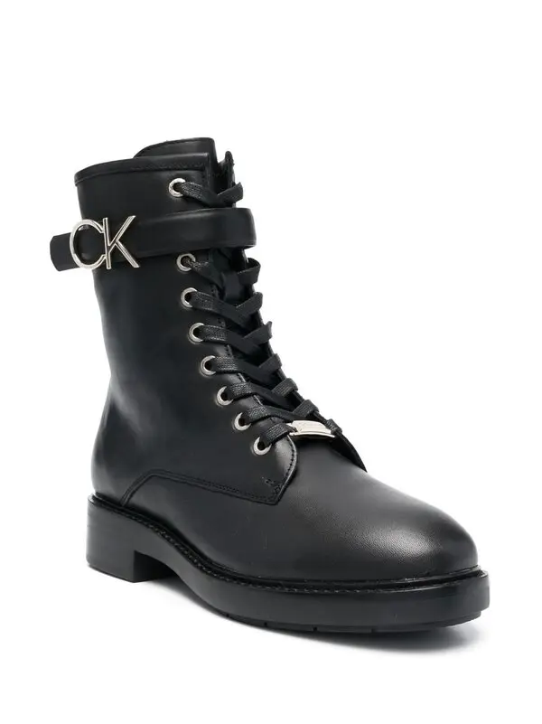 Calvin Klein Buckle Combat Boots