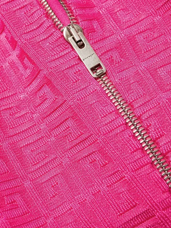 Givenchy 4g Jacquard Long-sleeved Dress - Pink