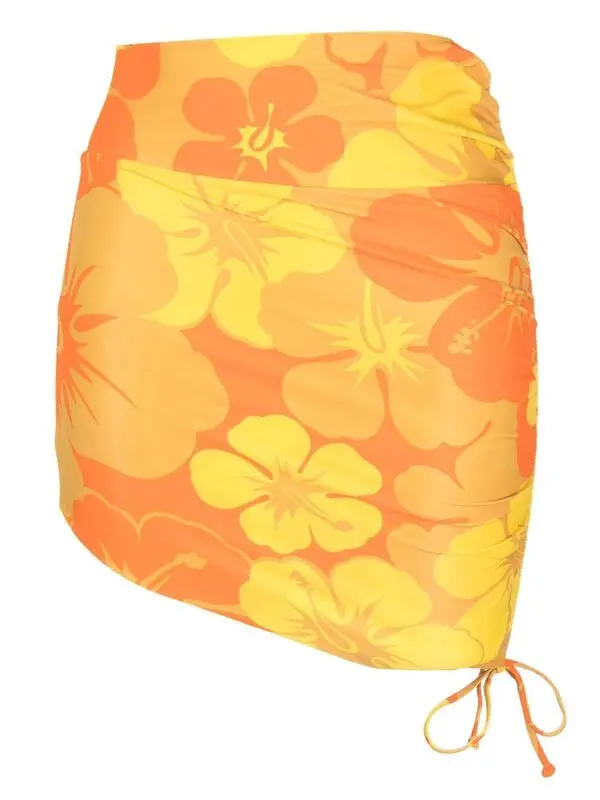 Faithfull The Brand Noa Floral Beach Skirt - Orange