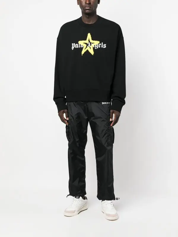 Palm Angels Star Sprayed-print Sweatshirt - Black