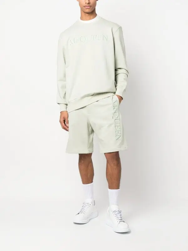 Alexander McQueen Embroidered-logo Bermuda Shorts