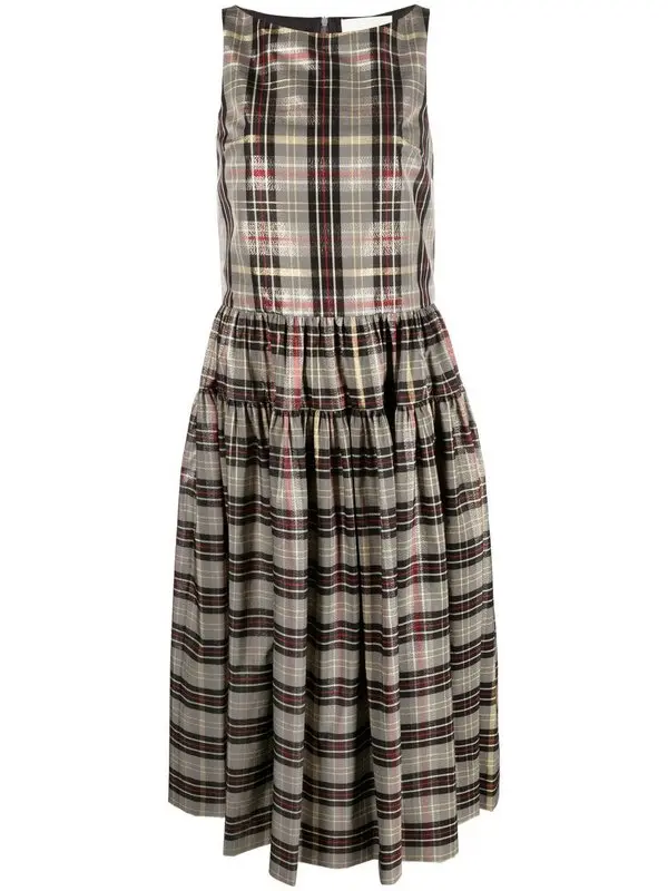 MOLLY GODDARD Check-pattern Sleeveless Dress