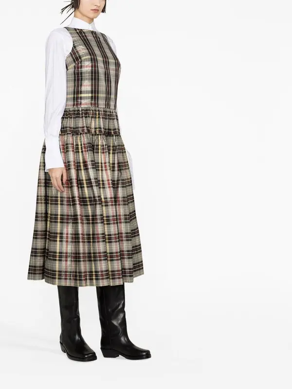 MOLLY GODDARD Check-pattern Sleeveless Dress