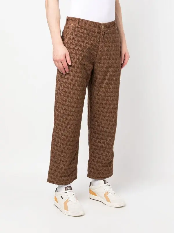 ERL Graphic-print Corduroy Trousers - Brown
