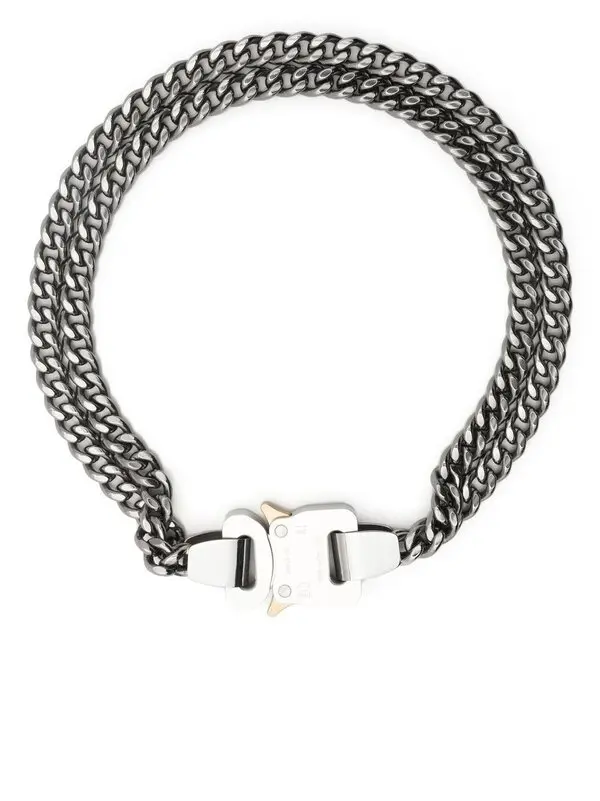 1017 Alyx 9sm Buckle Double-Chain Necklace In Silver - 40% Off