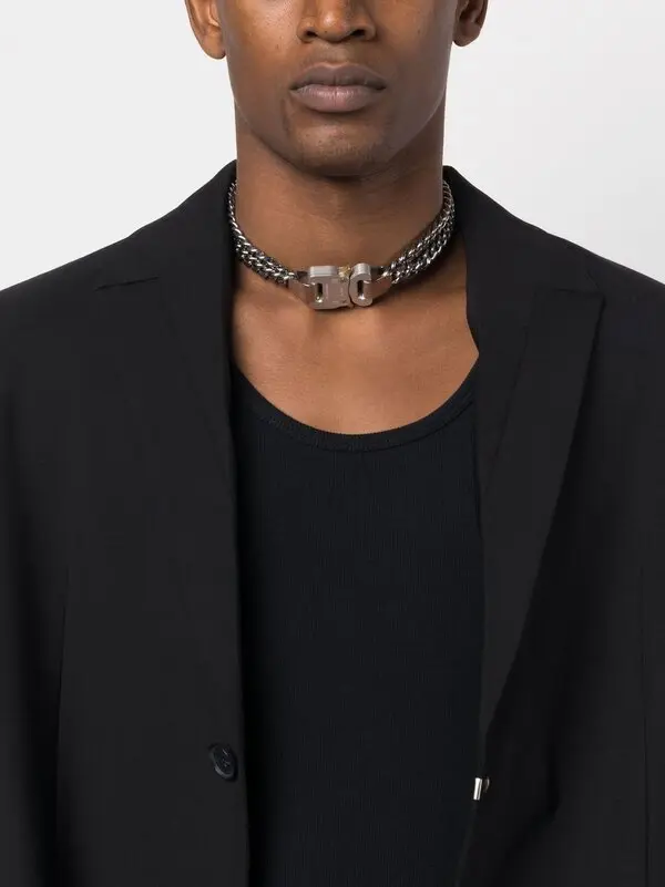 1017 Alyx 9sm Buckle Double-Chain Necklace In Silver - 40% Off