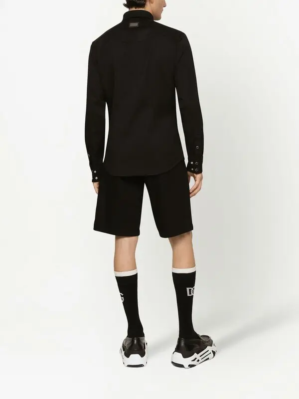 Dolce & Gabbana Coated Denim Shirt - Black