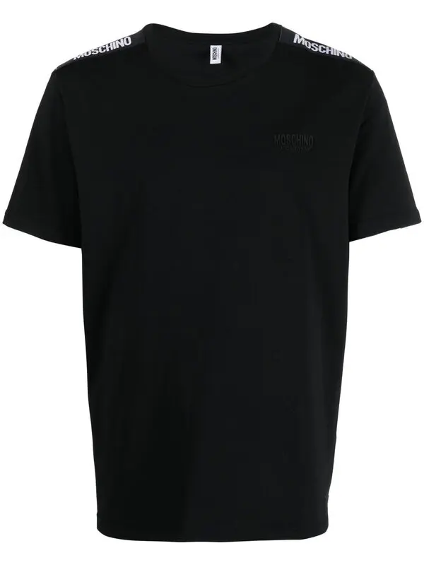 Moschino Logo-tape Detail T-shirt - Black