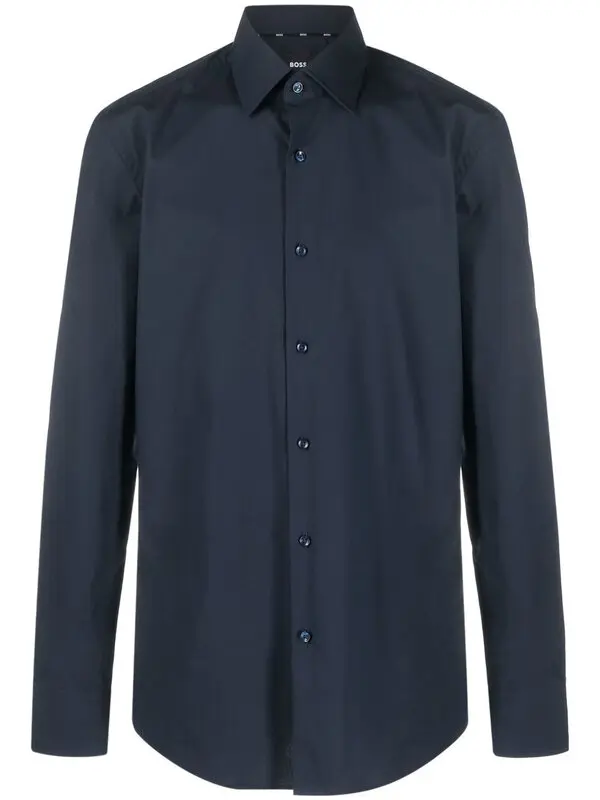 BOSS Slim-fit Shirt In Easy-iron Stretch-cotton Poplin - Blue