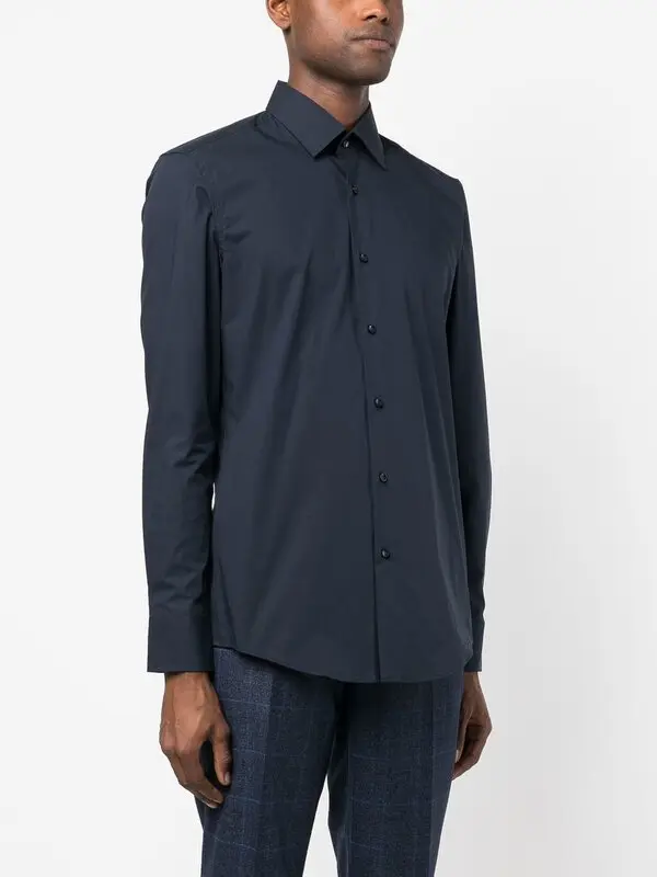 BOSS Slim-fit Shirt In Easy-iron Stretch-cotton Poplin - Blue