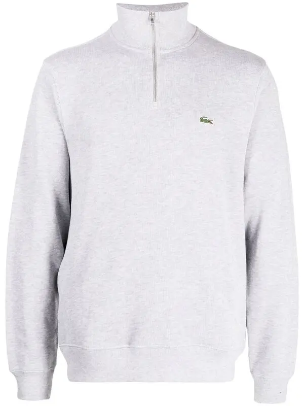 Lacoste High-neck Fine-ribbed Sweatshirt - Grey