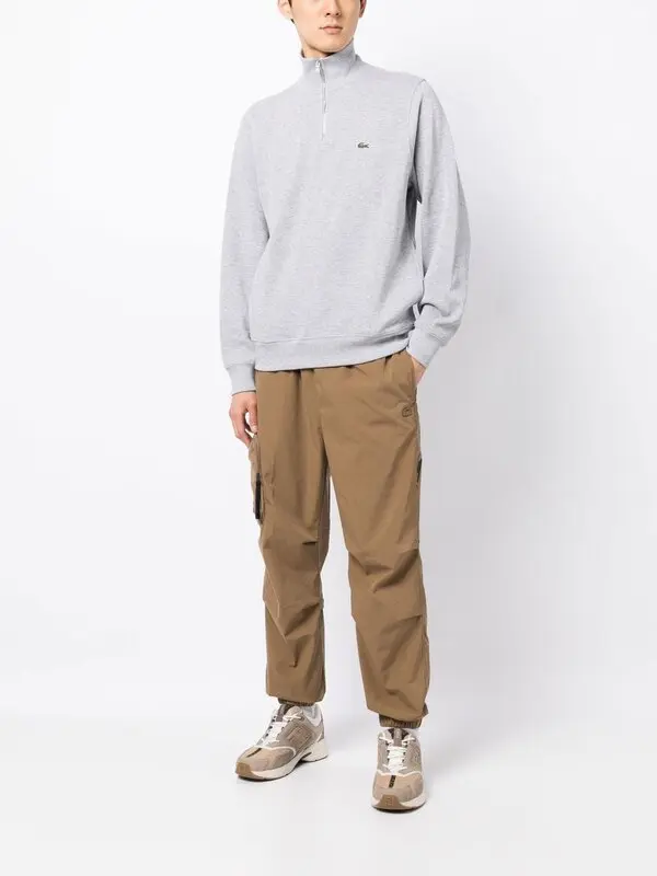 Lacoste High-neck Fine-ribbed Sweatshirt - Grey
