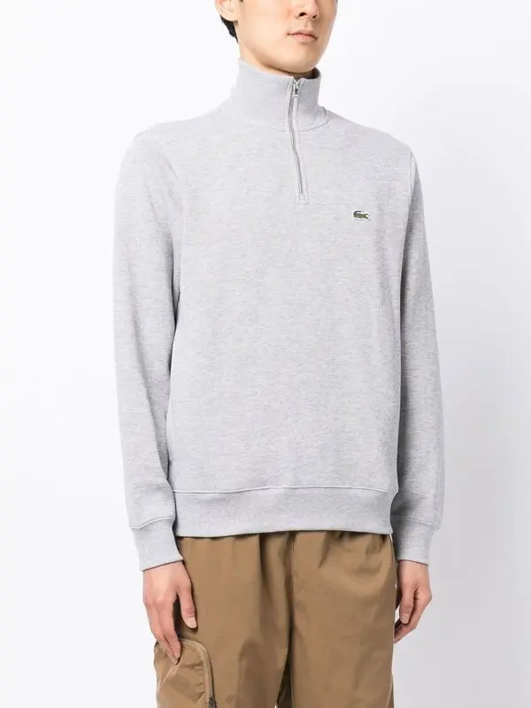Lacoste High-neck Fine-ribbed Sweatshirt - Grey