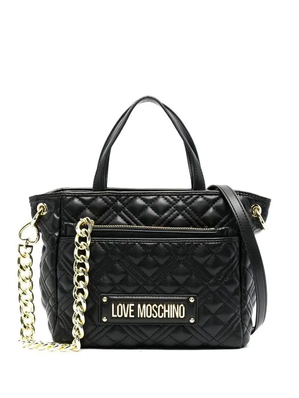 Moschino Quilted Logo-plaque Tote Bag