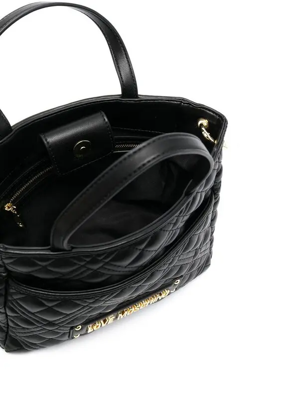 Moschino Quilted Logo-plaque Tote Bag