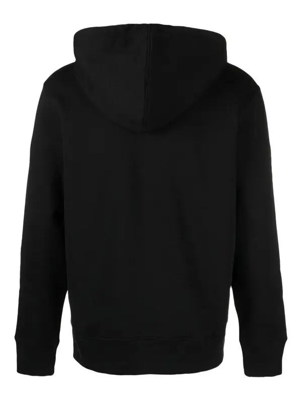 Calvin Klein Logo-embroidered Long-sleeve Hoodie - Black