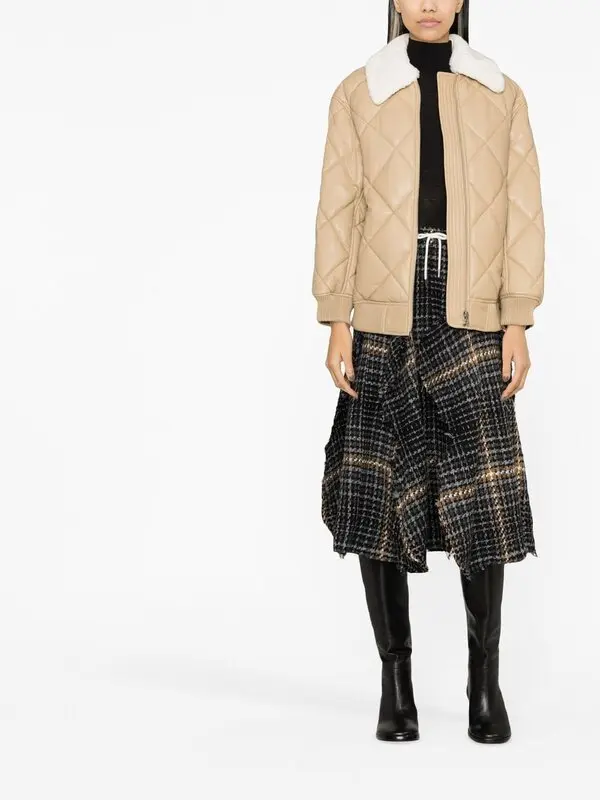 STAND STUDIO Diamond-quilted Faux-leather Jacket