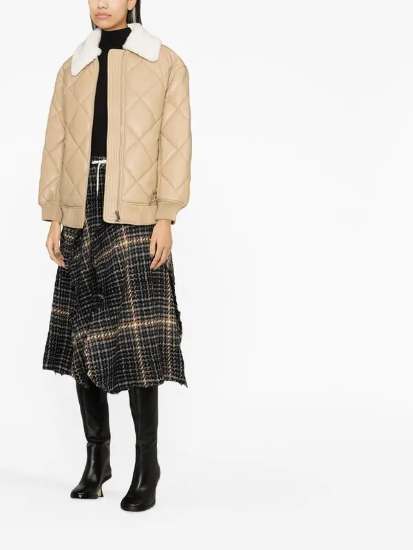 STAND STUDIO Diamond-quilted Faux-leather Jacket