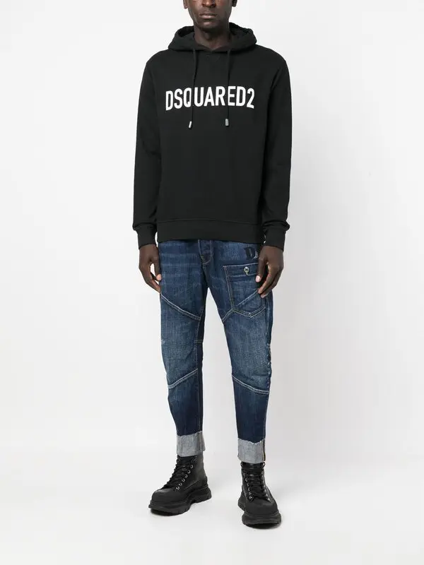Dsquared2 Logo-print Cotton Hoodie - Black