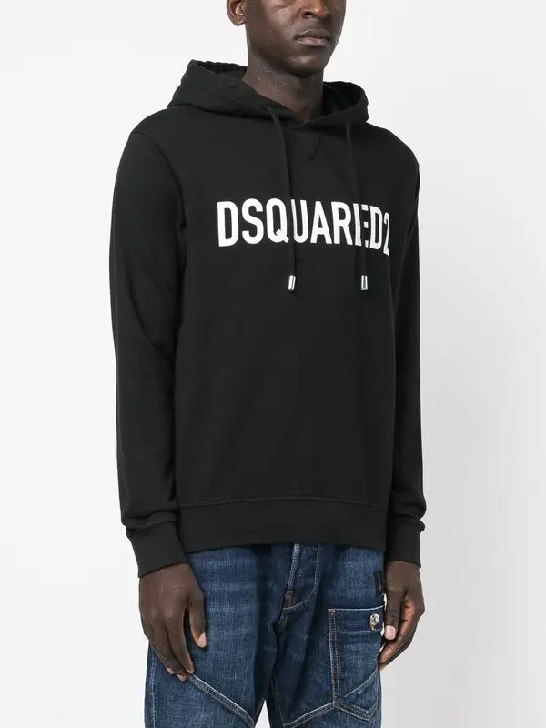 Dsquared2 Logo-print Cotton Hoodie - Black