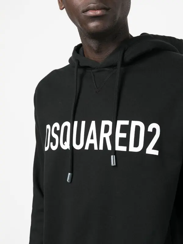Dsquared2 Logo-print Cotton Hoodie - Black