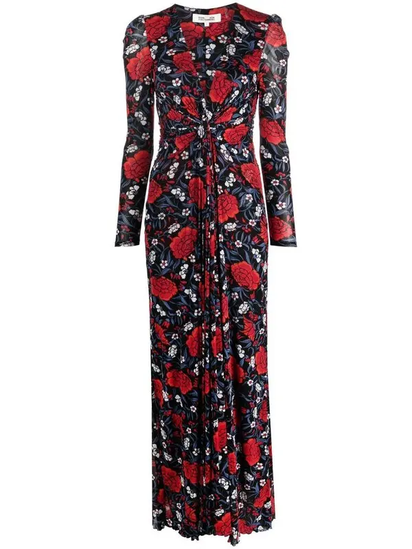 Diane Von Furstenberg Adara Maxi Dress With Floral Print