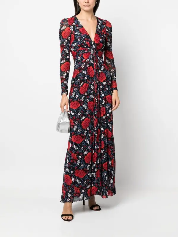 Diane Von Furstenberg Adara Maxi Dress With Floral Print