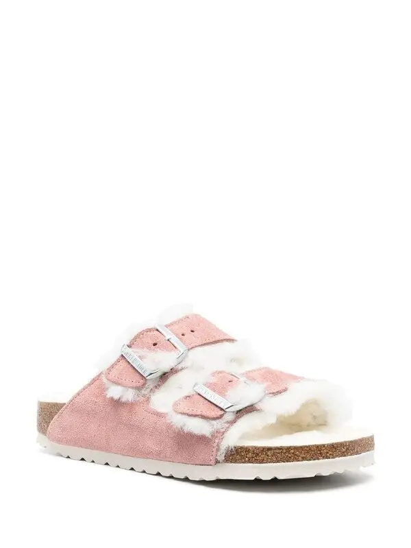 BIRKENSTOCK Shearling Double Buckle Slides