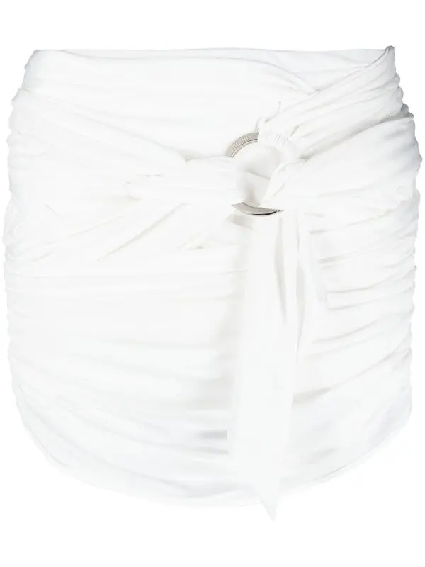 Attico Draped Mini Skirt - White